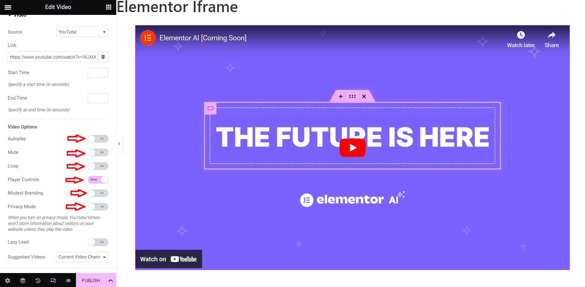 How to embed Elementor iFrame widget in web pages
